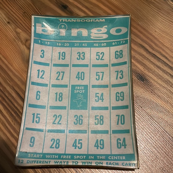 Vintage | Other | Vintage Style Bingo Card Green Glass Coin Jewelry ...